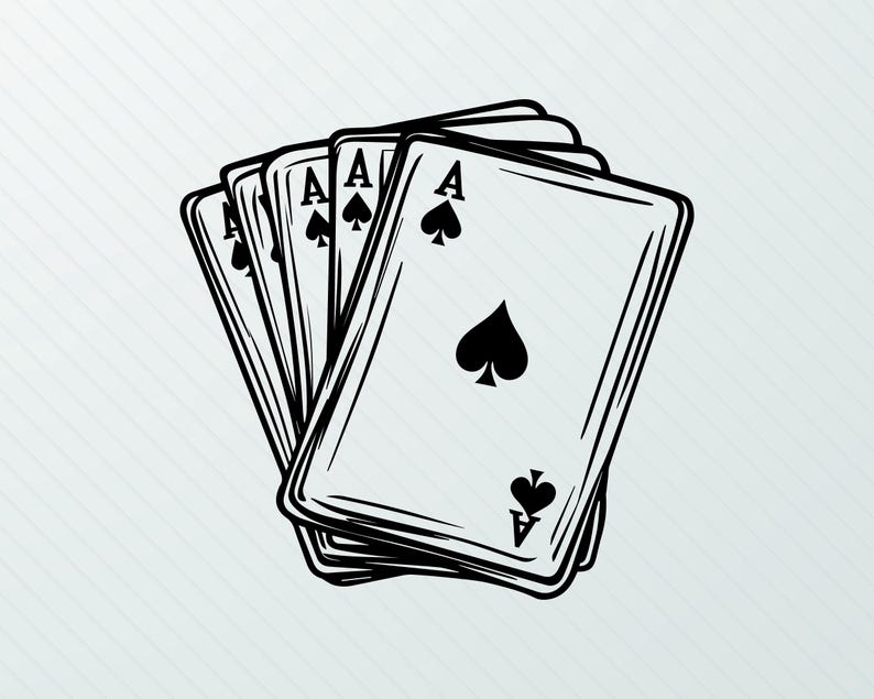 Playing Cards SVG PNG Bundle: Clipart Silhouette (300 DPI) - Etsy