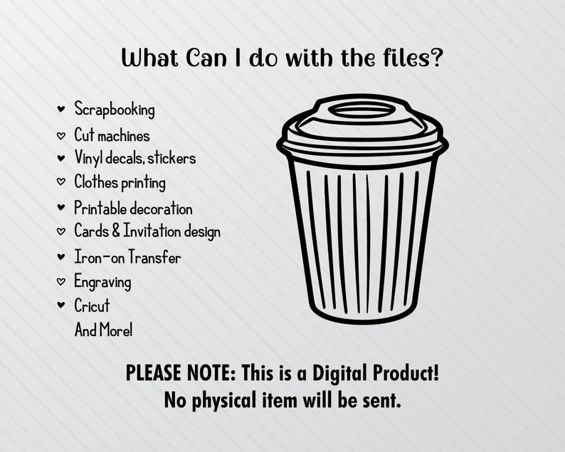 Trash Can Svg, Trash Bin Silhouette Cut Files Cricut, Rubbish Bin Png ...