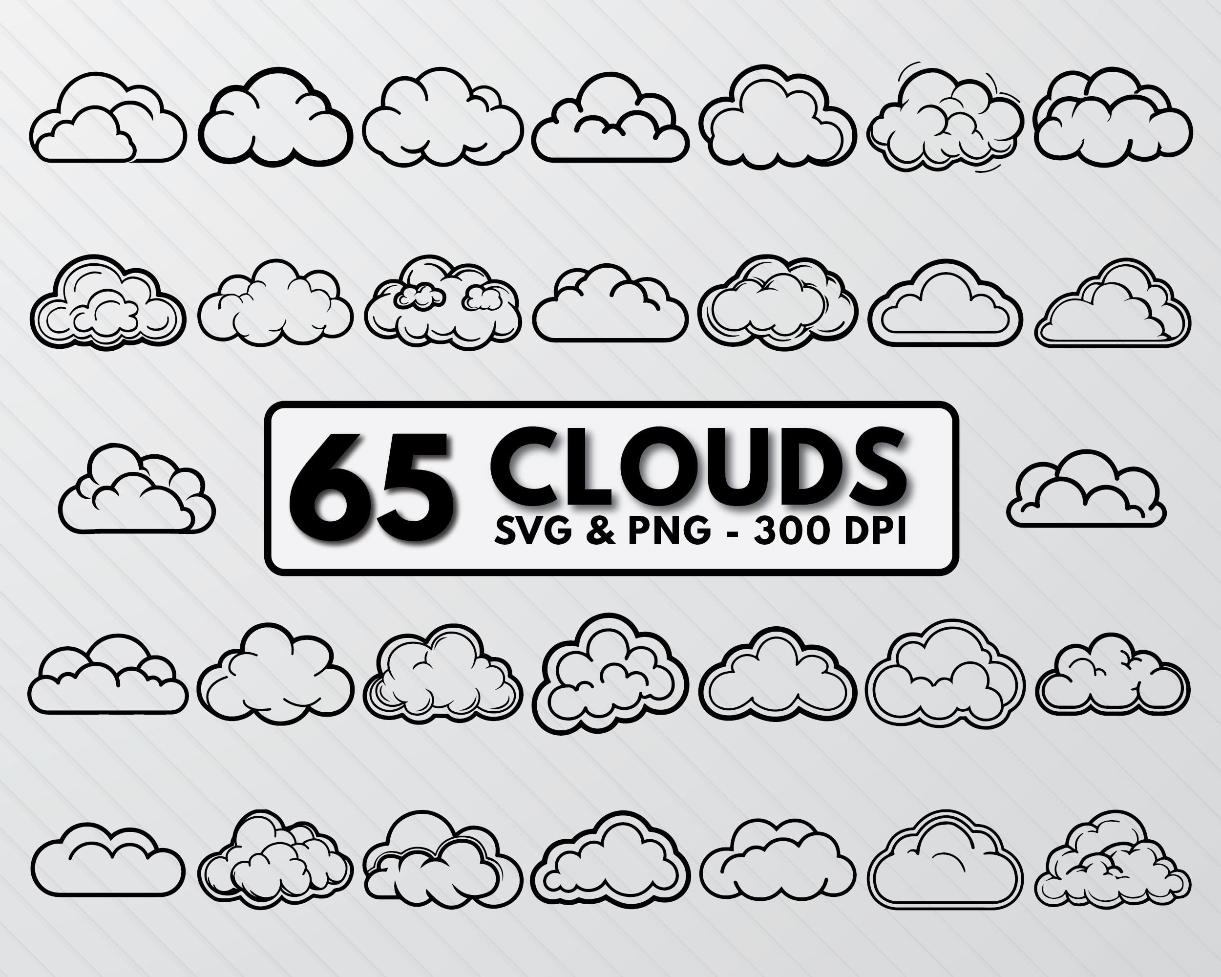 Clouds Silhouette Svg, Clouds Svg Bundle Cut File, Clouds Clipart Png ...