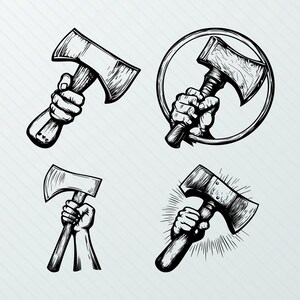 Fist Axe Svg, Axe Png, Viking Axe Clipart, Fist Axe Silhouette, Decal ...