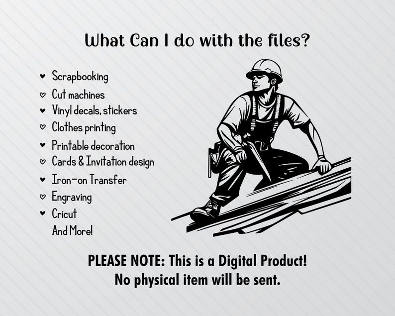 Roof Worker Silhouette SVG Bundle: Roofer Clipart, Constructor Outlines ...