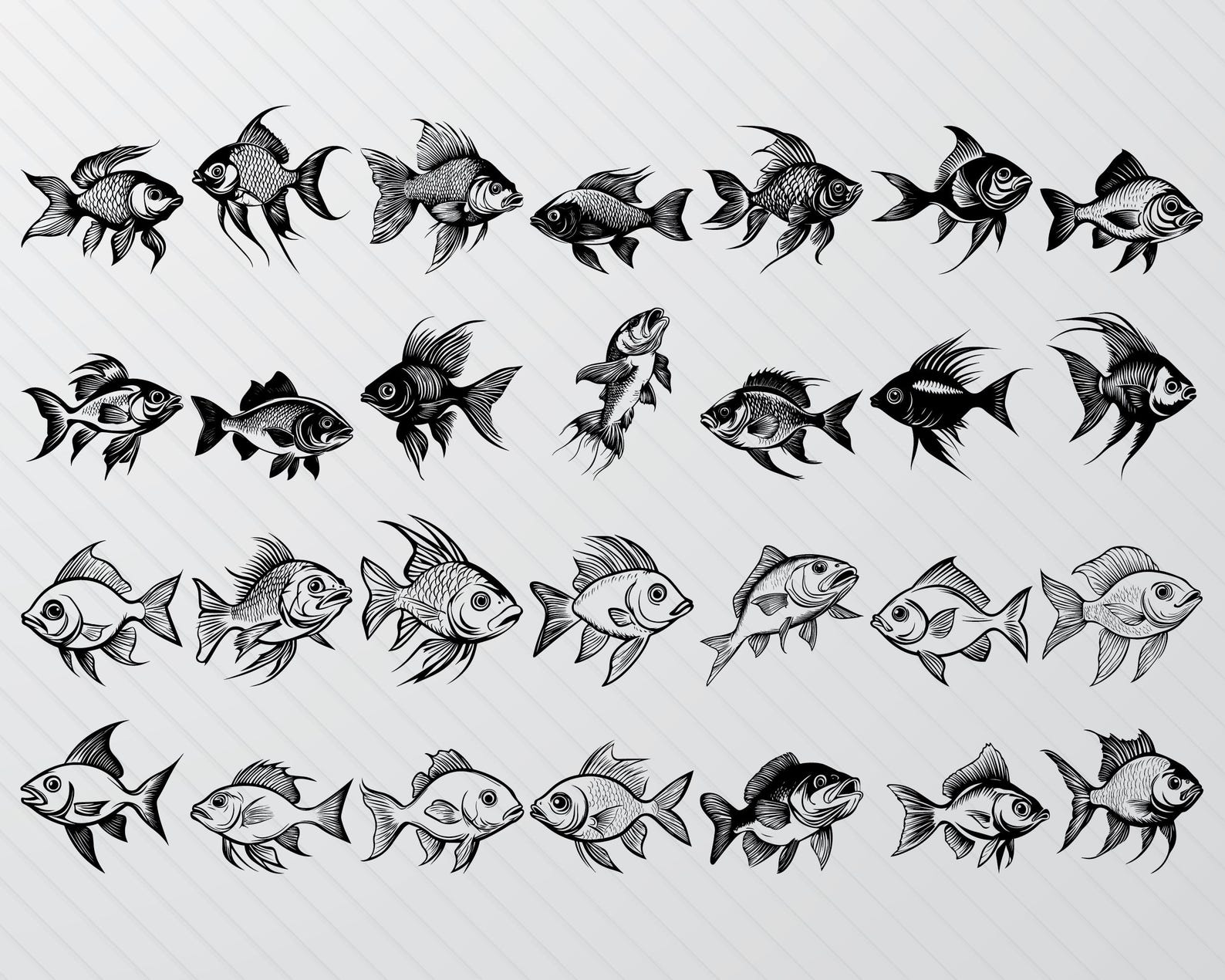Fish Svg Bundle, Fish Silhouette Png, Fishes Vector Art, Fish Png Logo ...