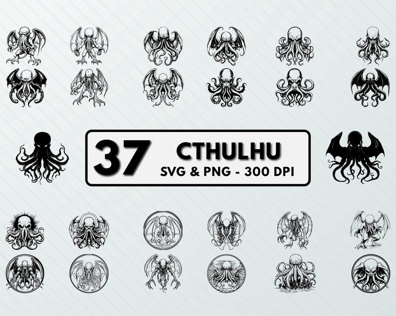 Cthulhu Clipart: SVG, PNG, Vector Art Designs (digital Download) - Etsy