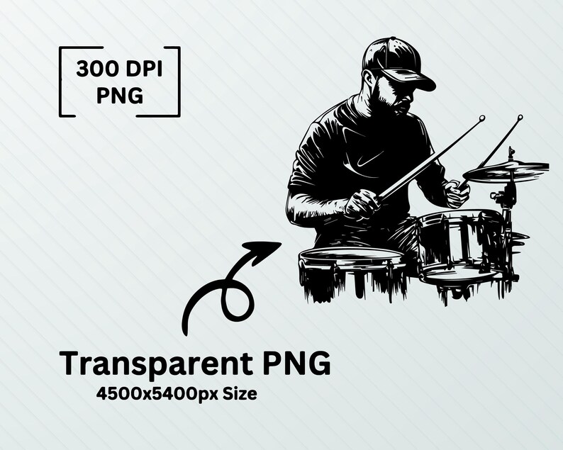 Drummer Svg Png, Drummer Clipart, Drummer Silhouette, Drummer Decal ...