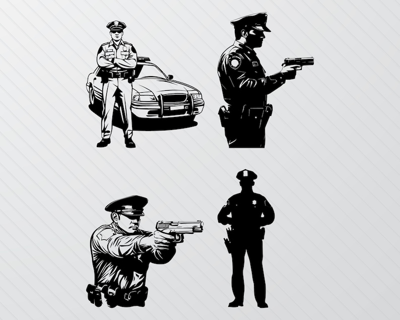 Police Svg Bundle, Police Silhouette Cut File, Police Vector Art ...