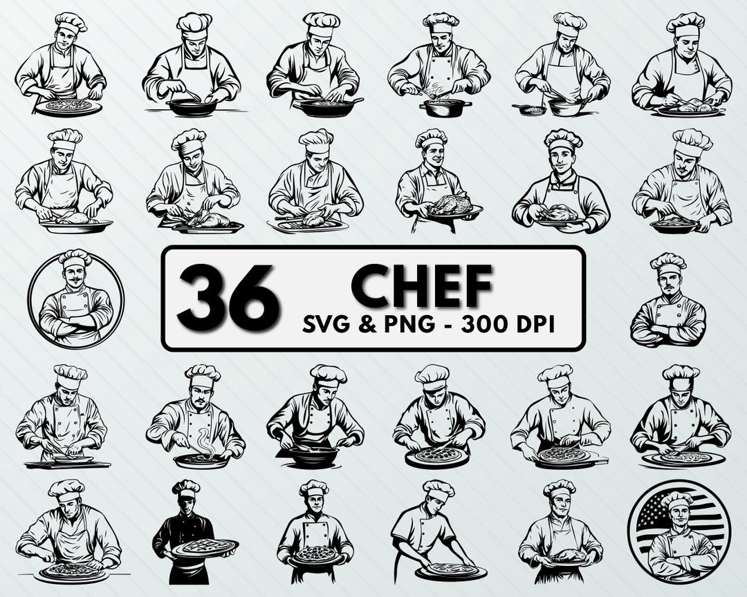 Chef Svg Png, Chef Clipart, Chef Silhouette, Chef Decal, Kitchen Expert ...
