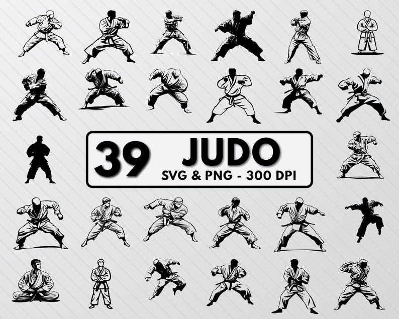 Judo Silhouette SVG Bundle: Karate Vector Art (PNG, Cut File) - Etsy