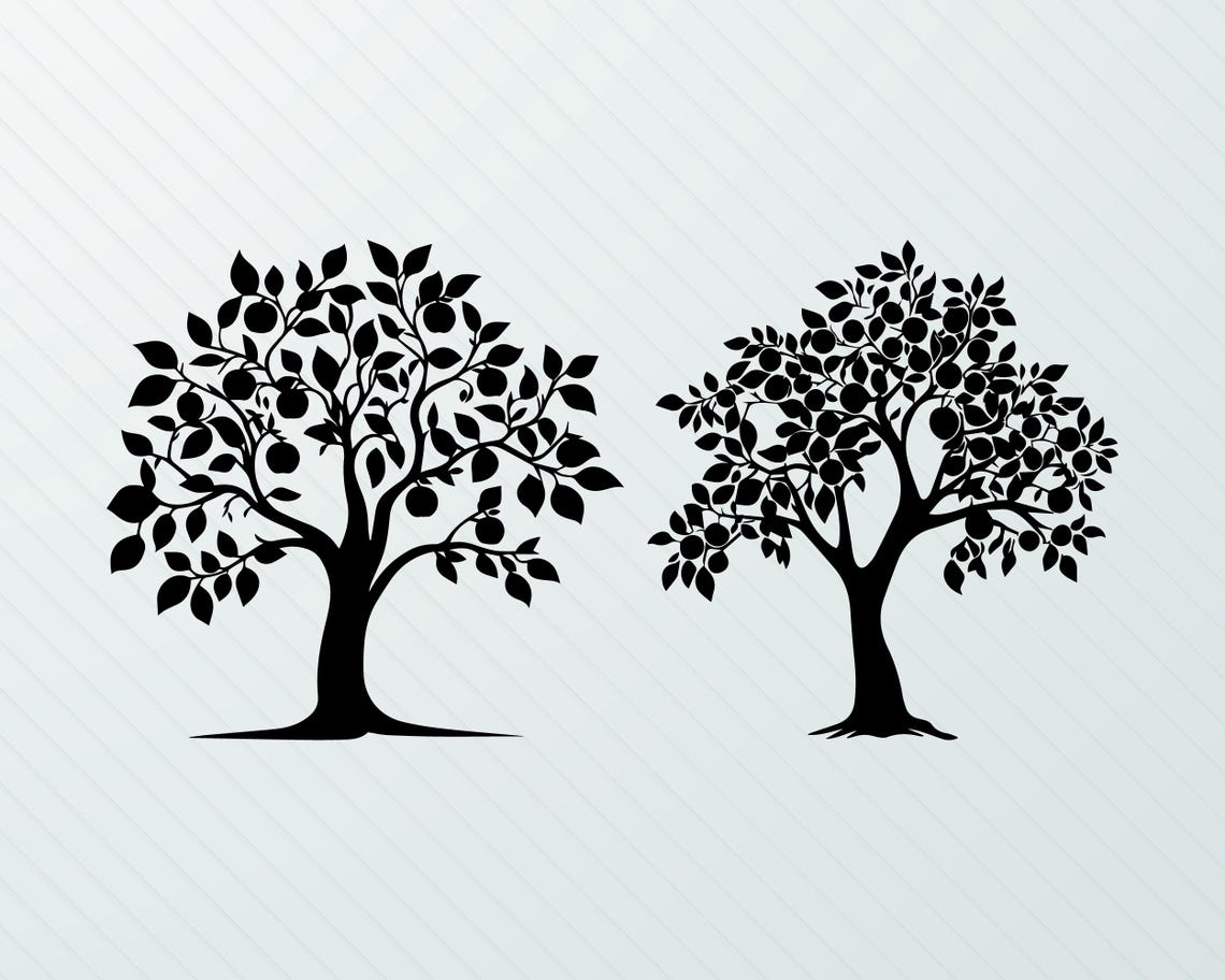 Peach Tree SVG Bundle: Silhouette Clipart, Vector Cut Files - Etsy