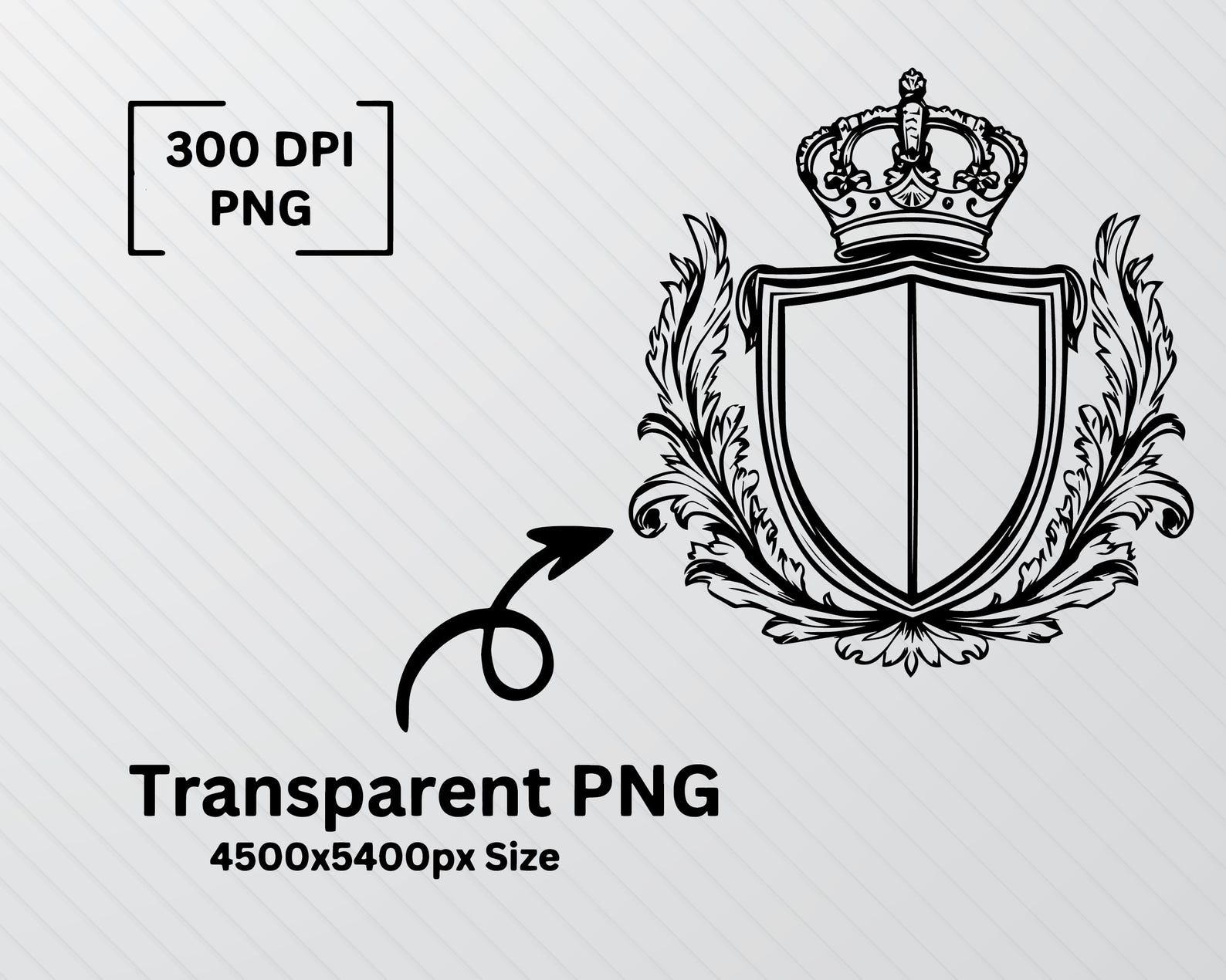 Royal Shield SVG Bundle: Black Outline Decals (PNG, SVG) - Etsy