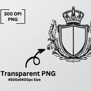 Royal Shield SVG Bundle: Black Outline Decals (PNG, SVG) - Etsy