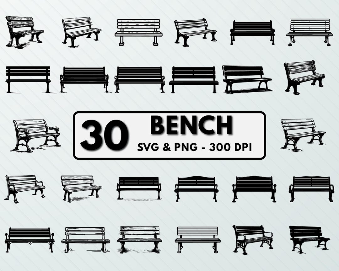Bench Clipart, Bench Svg, Park Benches, Park Bench Svg, Furniture Svg ...
