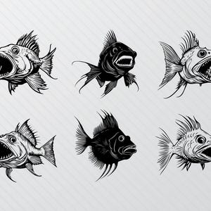 Anglerfish Svg Bundle, Anglerfish Silhouette Png, Anglerfish Vector Art ...