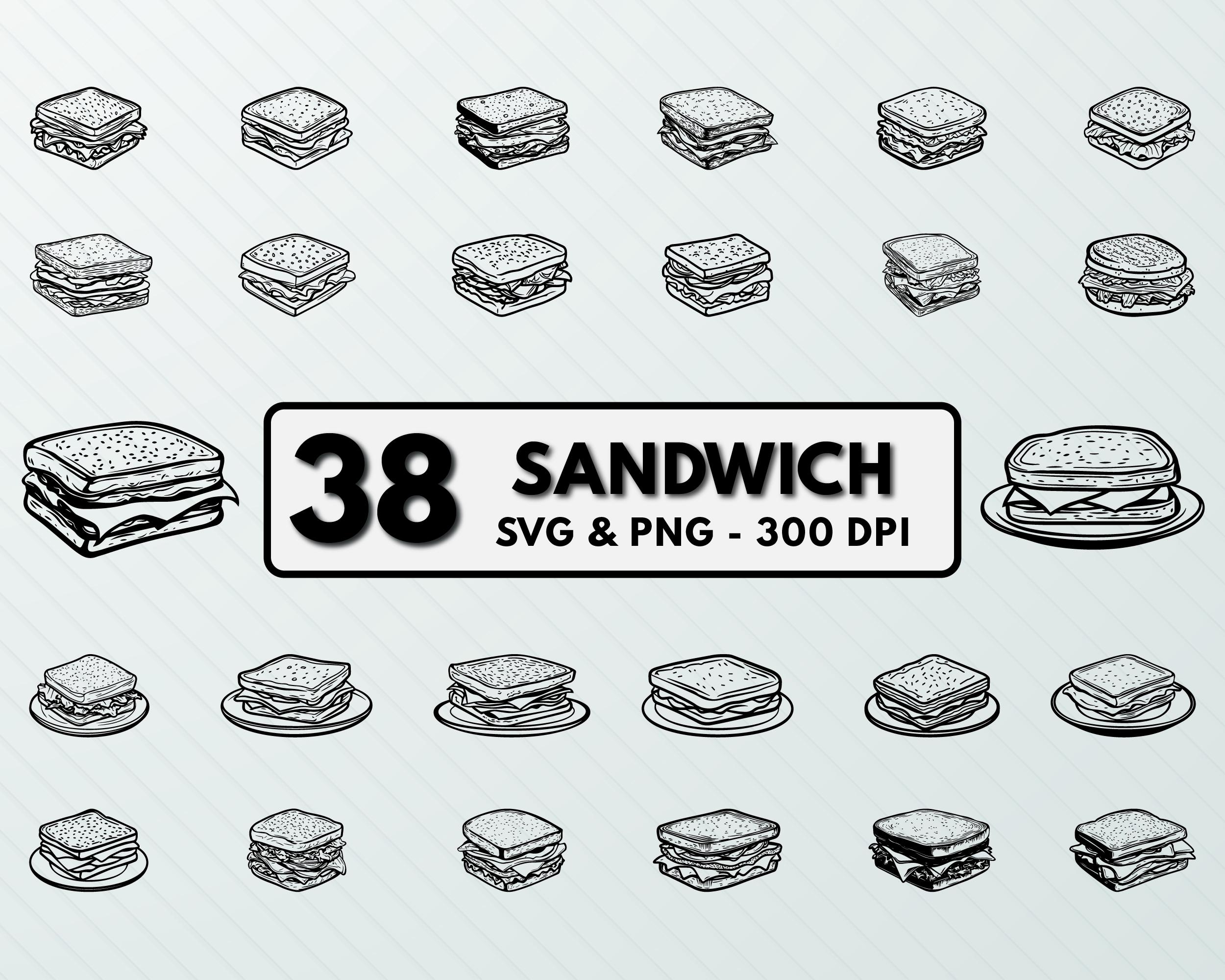 Sandwich Clipart: 38 SVG, PNG Vector Cut Files - Etsy