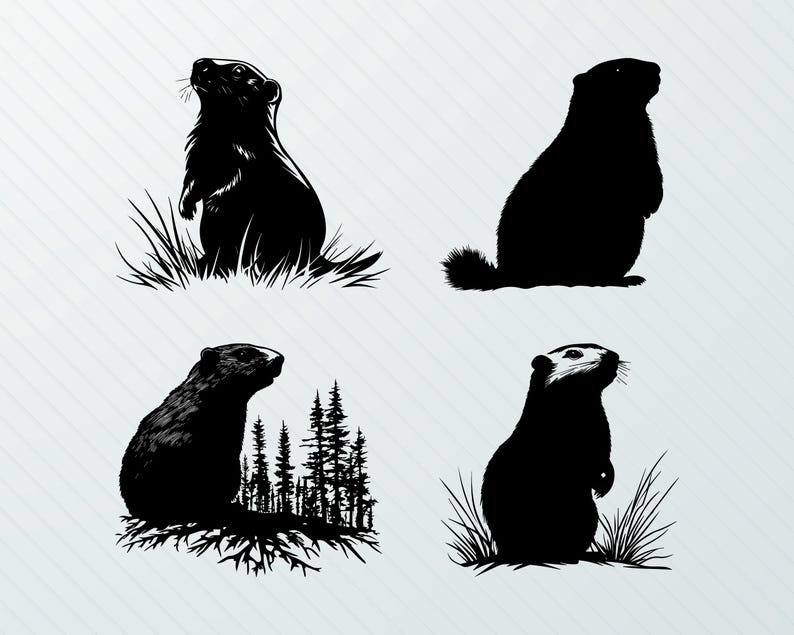 Groundhog SVG PNG Clipart: Vector Cut File Designs - Etsy