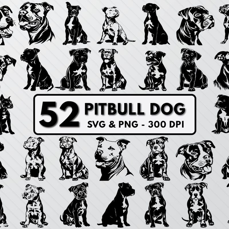 Pitbull Svg - Etsy