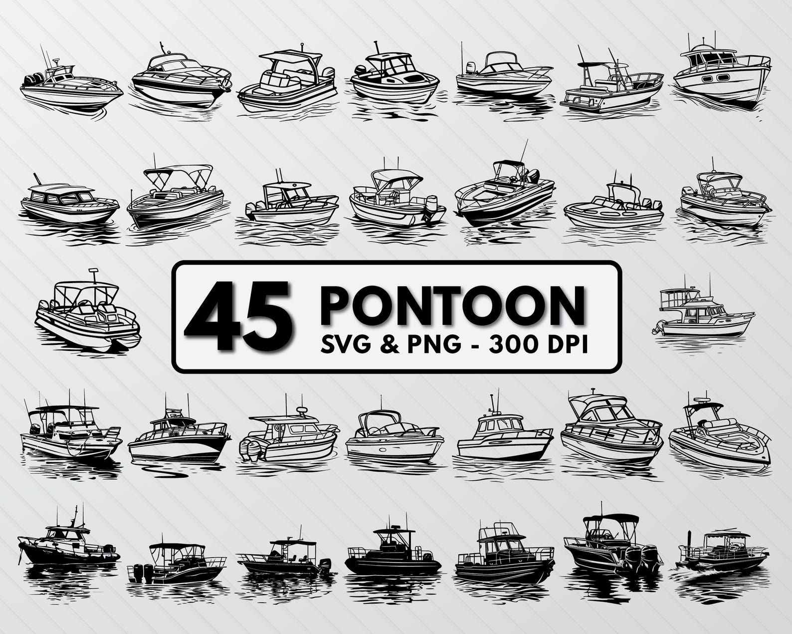 Pontoon Boat SVG Bundle: Boating Clipart (PNG, SVG) - Etsy