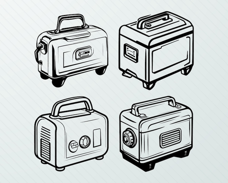 Portable Generator Clipart: SVG, PNG, Silhouette, Vector, Decal Cut ...