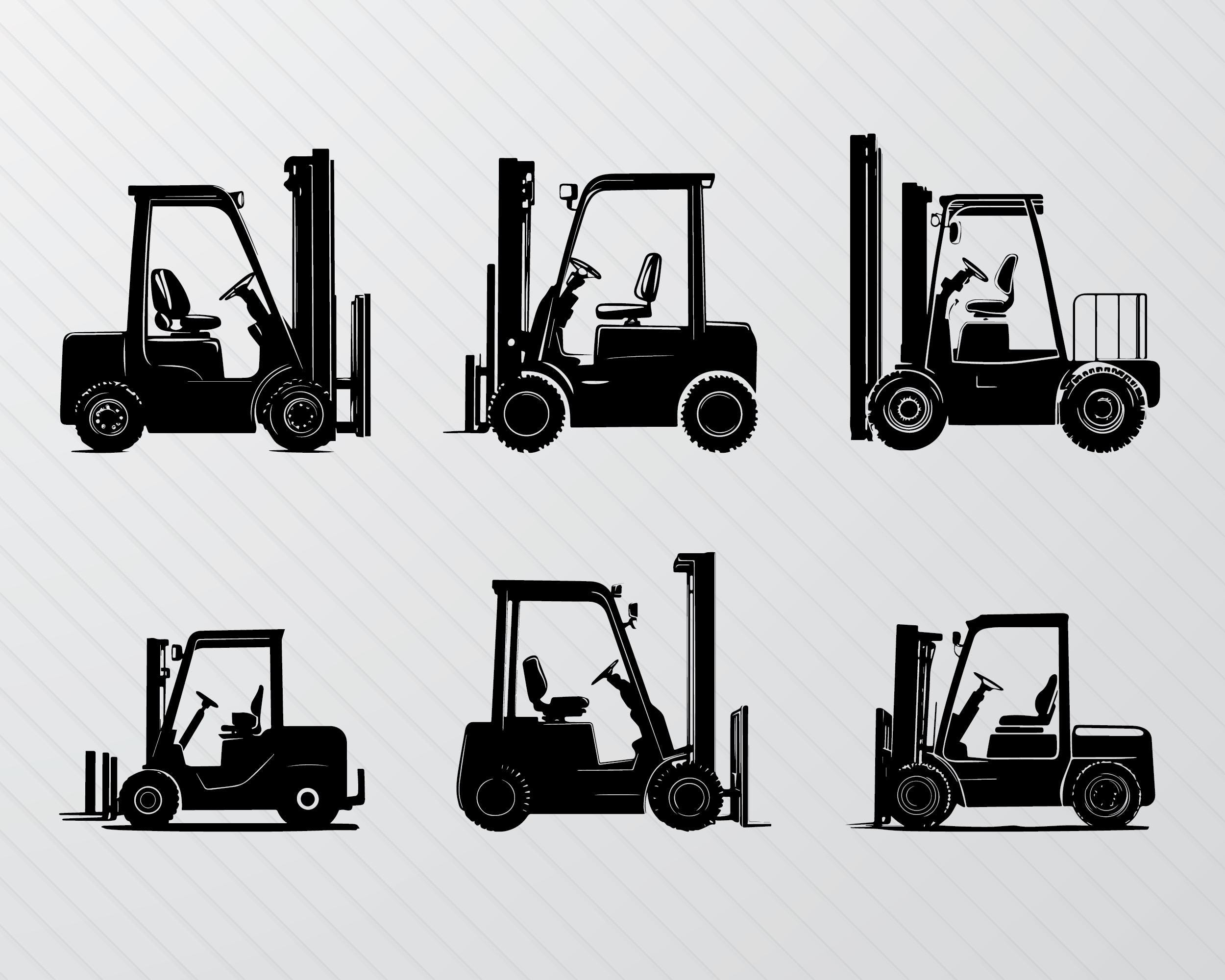 Forklift Svg Bundle, Forklift Silhouette Art, Forklift Clipart Png ...
