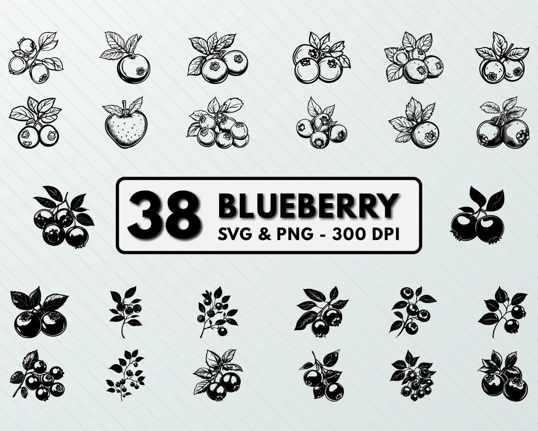 Blueberry Svg Png, Blueberry Clipart, Blueberry Silhouette, Blueberry ...