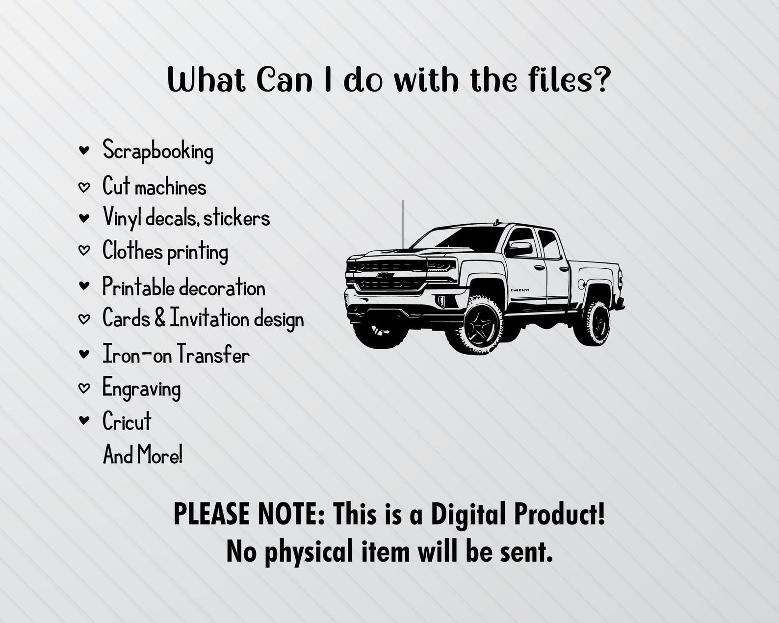 Chevy Truck SVG Bundle: Silhouette Clipart, Trucker Decal (PNG) - Etsy