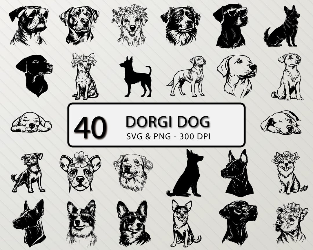 Dorgi Dog Svg Bundle, Dorgi Silhouette Cut File for Cricut, Dorgi Dog ...