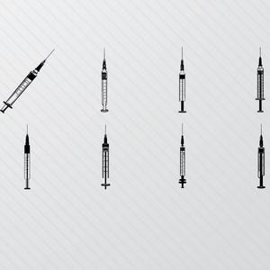 Syringe Silhouette, Syringe Svg Bundle Cut File, Syringe Clipart ...