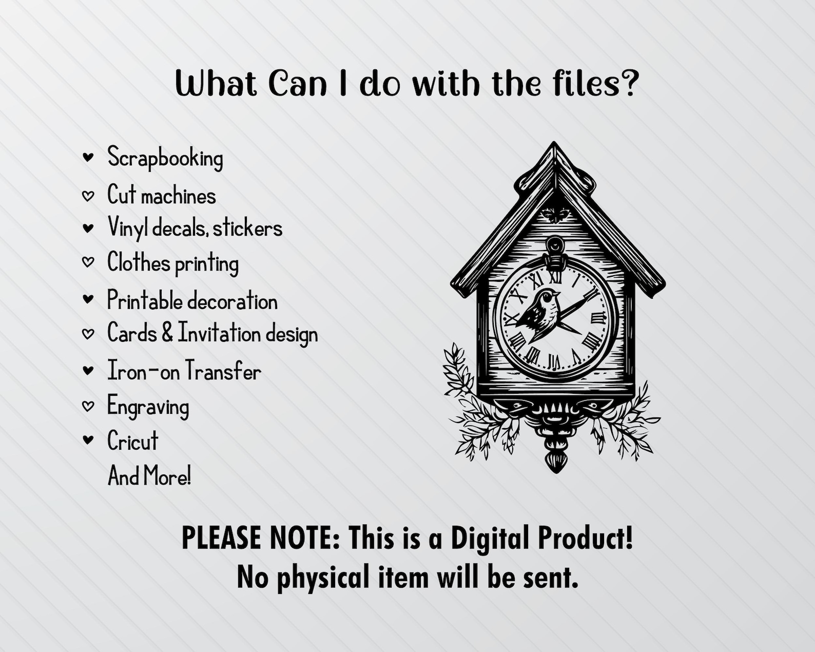 Cuckoo Clock SVG Bundle: German Clipart, Silhouette, Decal (PNG, Cricut ...