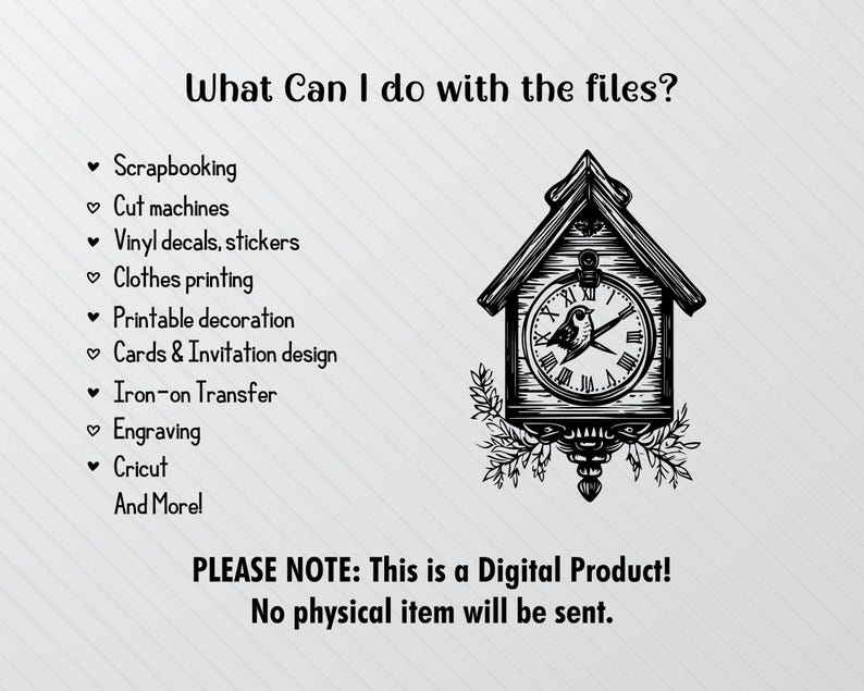 Cuckoo Clock SVG Bundle: German Clipart, Silhouette, Decal (PNG, Cricut ...