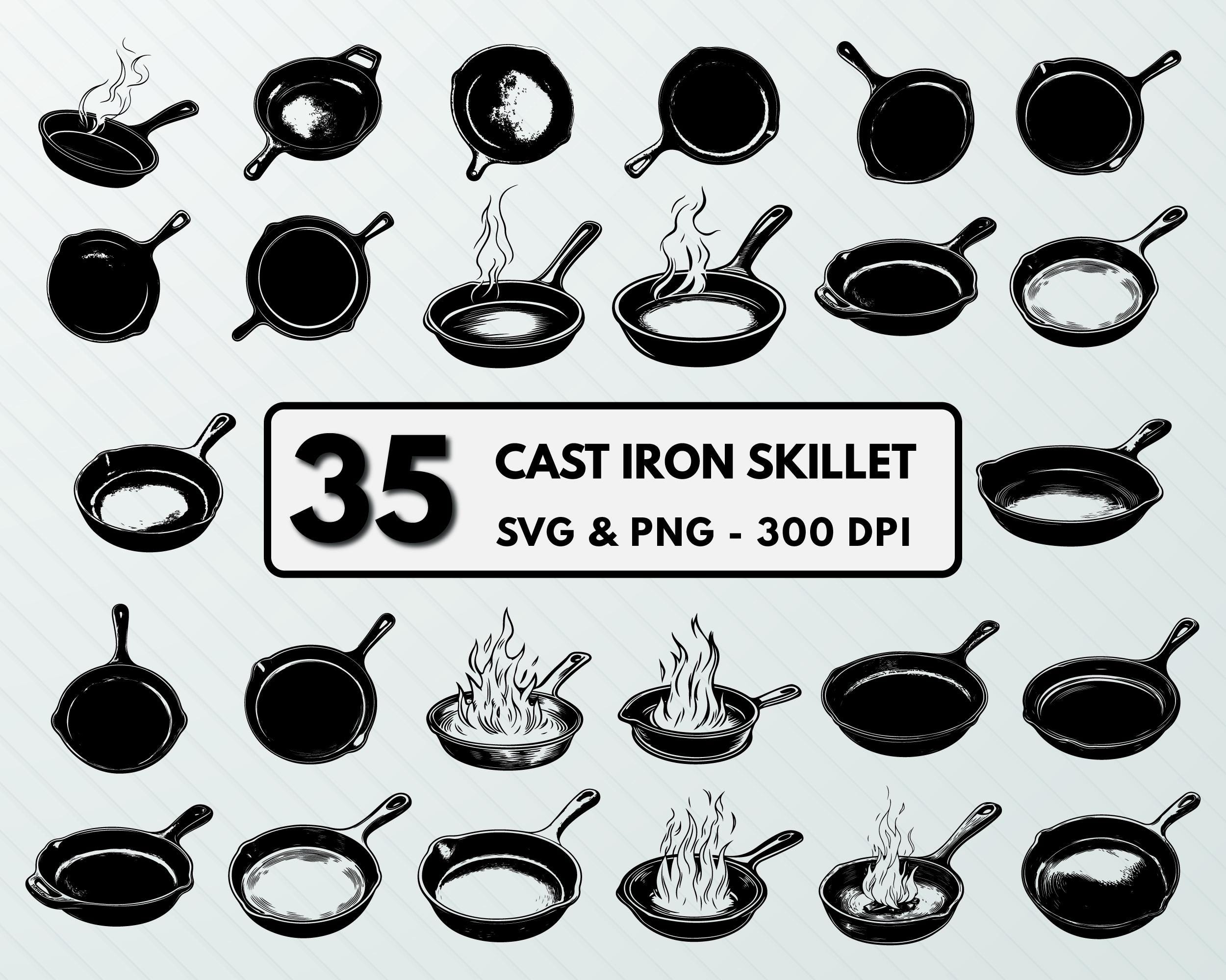 Cast Iron Skillet Svg Png, Cast Iron Skillet Clipart, Cast Iron ...