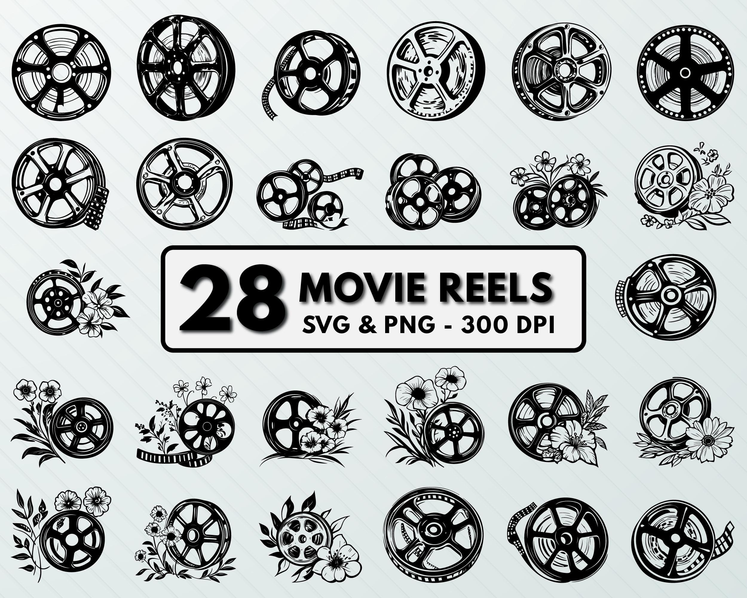 Movie Reels SVG PNG Clipart: Film Cut File Designs - Etsy