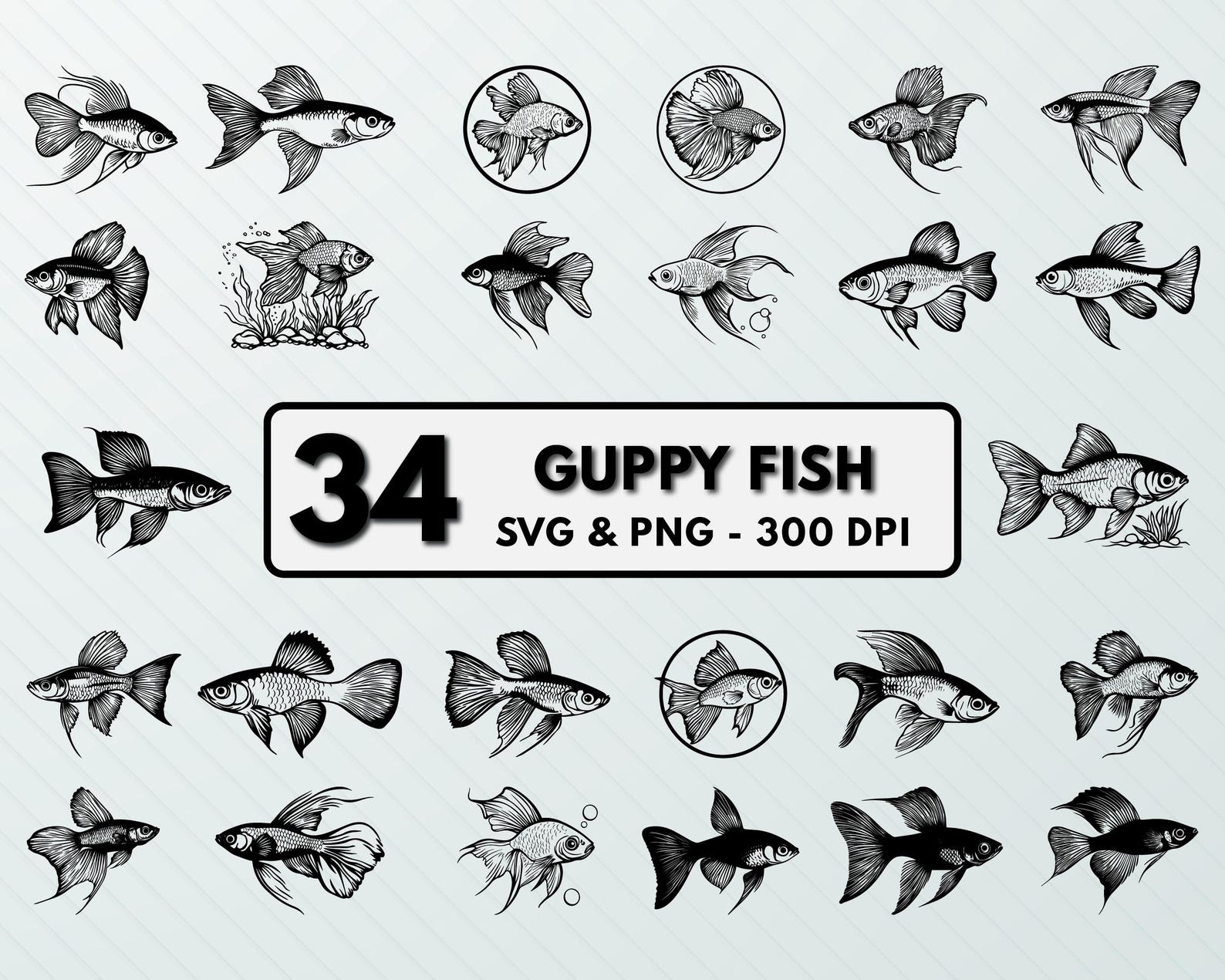 Guppy Fish Svg Png Bundle, Guppy Fish Silhouette, Guppy Fish Clipart ...