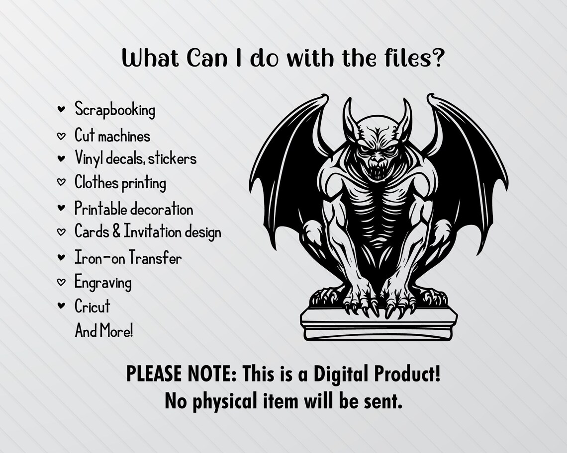 Gargoyle Silhouette Vector Bundle: Outlines Cut Files (SVG, PNG) - Etsy