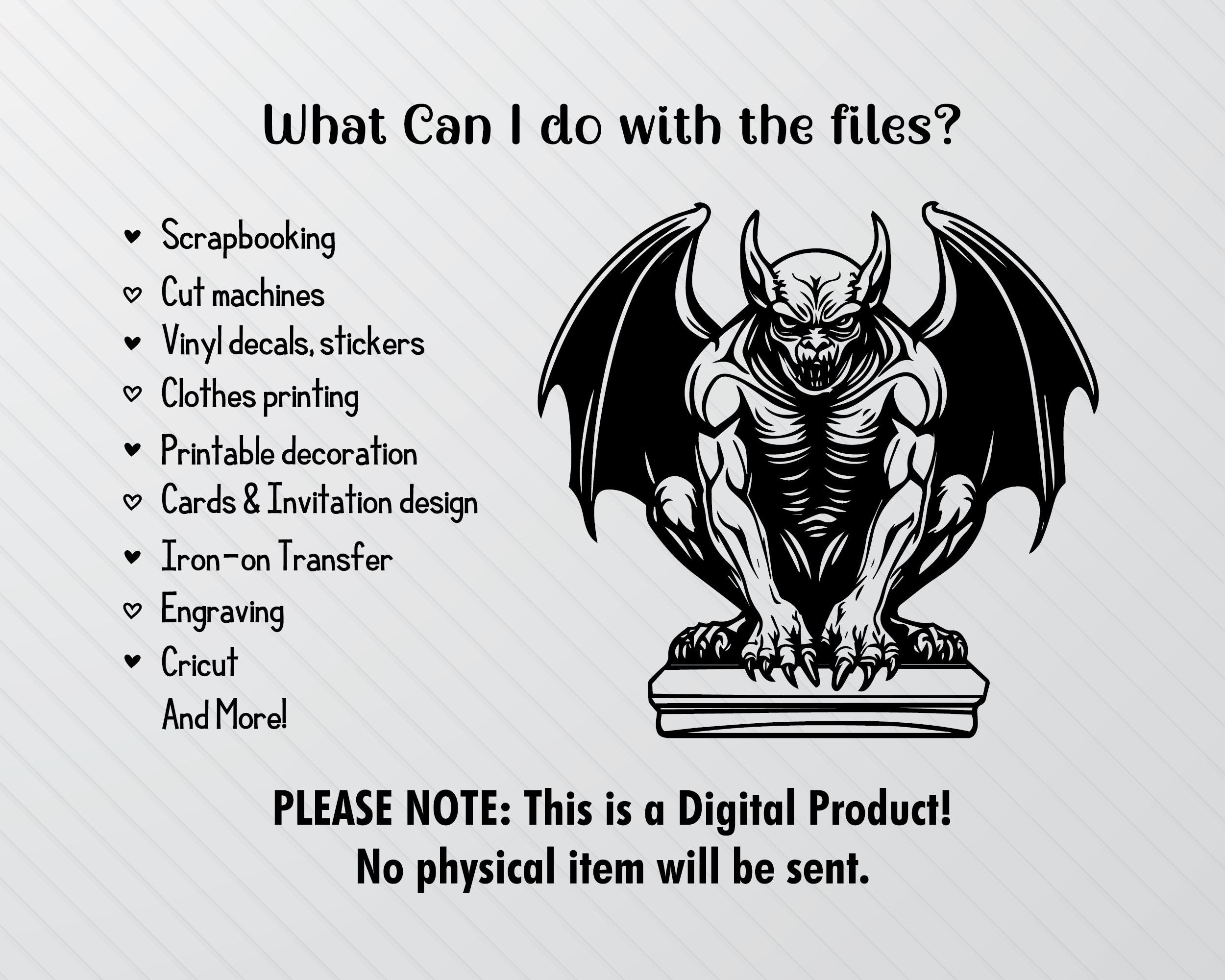 Gargoyle Svg Bundle, Gargoyle Silhouette, Gargoyle Clipart, Outlines ...