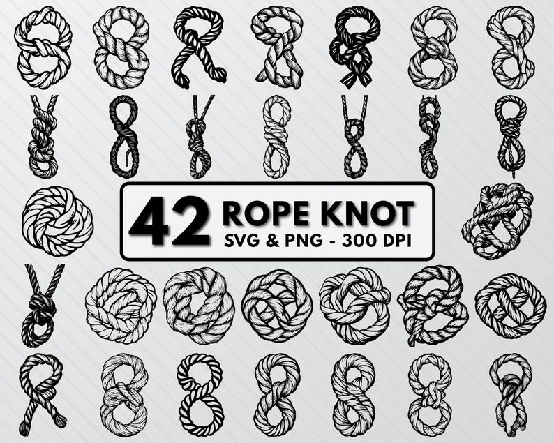 Rope Knot Silhouette Svg, Rope Knot Svg Bundle Cut Files, Rope Knot Png ...