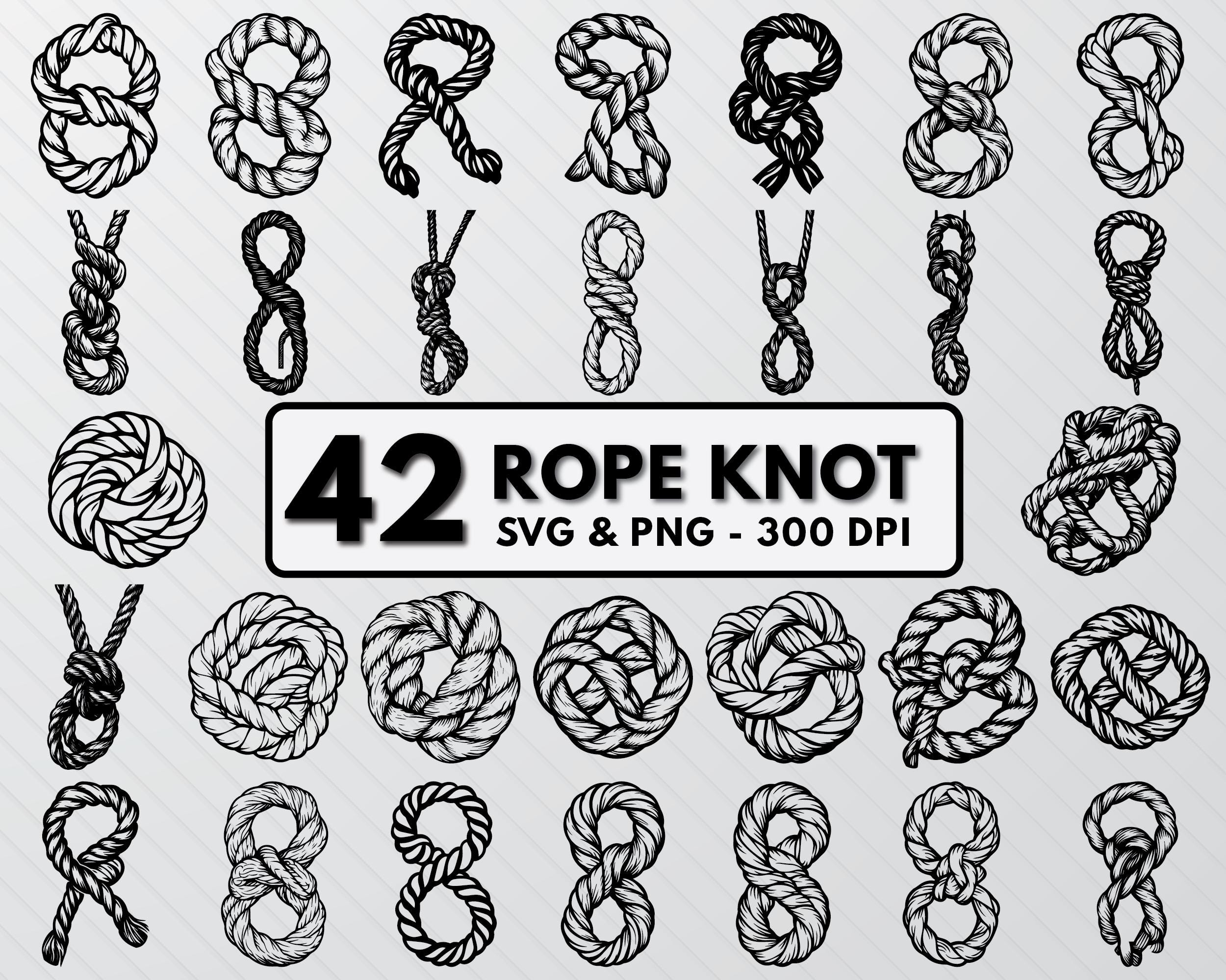 Rope Knot Silhouette Svg, Rope Knot Svg Bundle Cut Files, Rope Knot Png ...