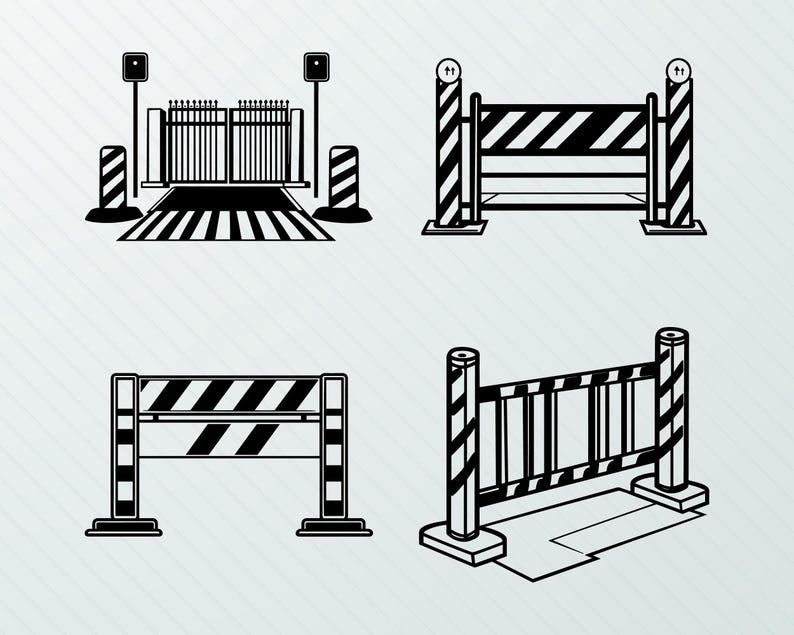 Road Barrier Clipart: Gate Designs SVG, PNG, Cut File - Etsy