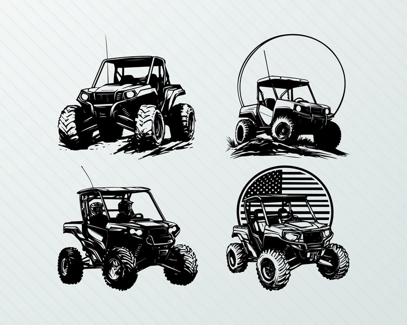 UTV Car Clipart: Silhouette Vector Decal Designs (SVG, PNG) - Etsy
