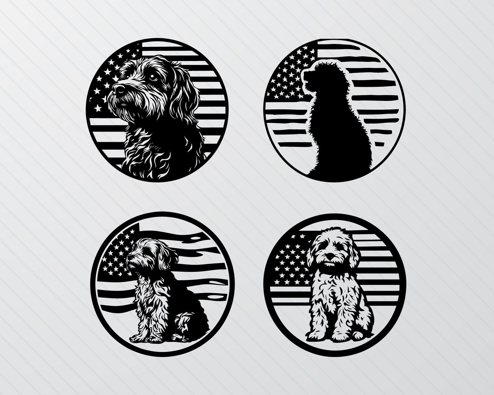 Cavapoo Dog Silhouette, Cavapoo Dogs Svg Bundle, Cadoodle Puppies Png ...