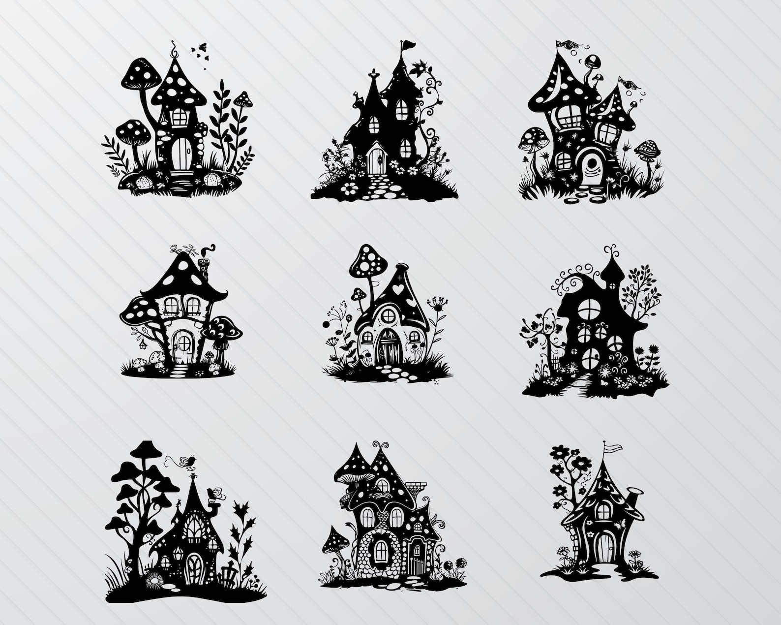 Fairy House Svg Bundle, Fairy House Silhouette, Fairy Tale House ...