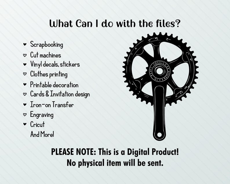 Bike Crank SVG PNG: Bicycle Clipart, Vector Cut Files - Etsy