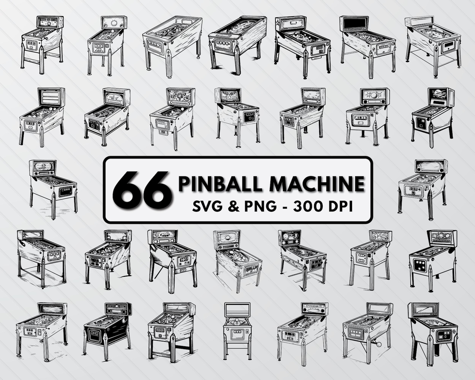 Pinball Machine Svg Bundle, Pinball Machine Silhouette, Pinball Machine ...