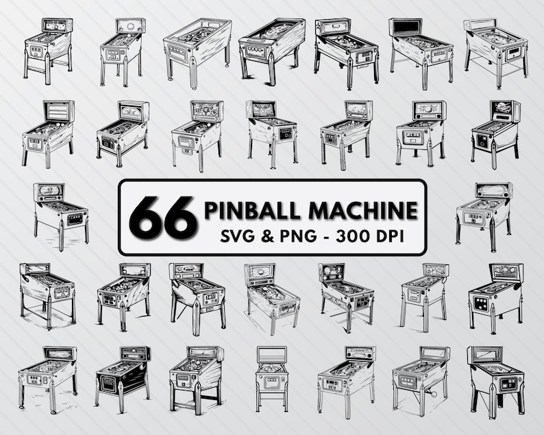 Pinball Machine Svg Bundle, Pinball Machine Silhouette, Pinball Machine ...