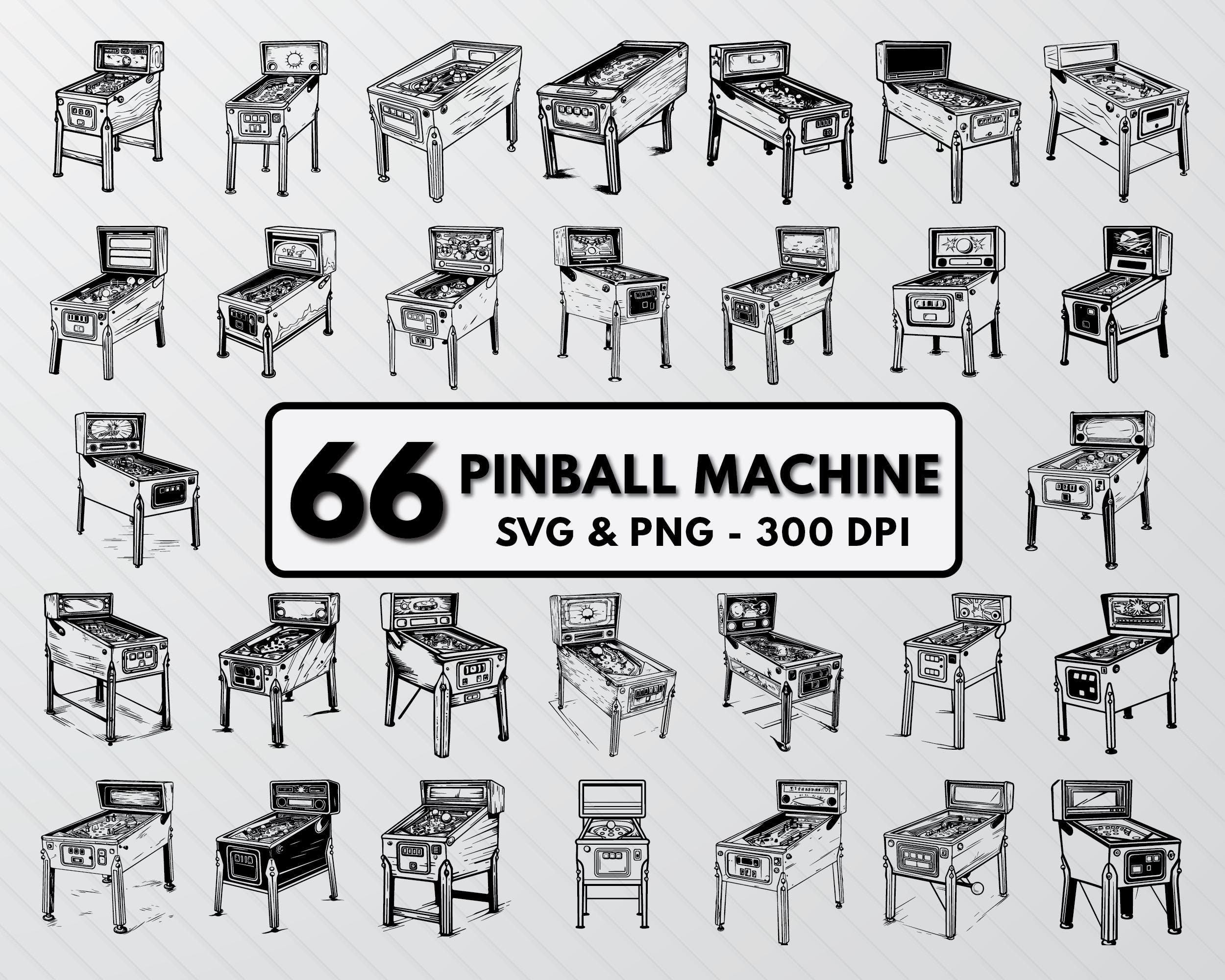 Pinball Machine Svg Bundle, Pinball Machine Silhouette, Pinball Machine ...