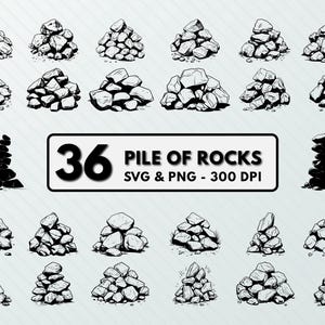 Pile of Rocks Clipart: SVG, PNG, Vector Cut File - Etsy