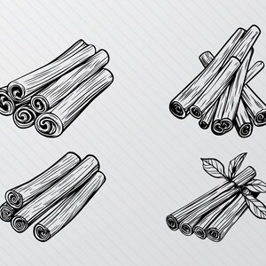 Cinnamon Svg Bundle, Cinnamon Silhouette, Sticks Spice Vector Svg ...