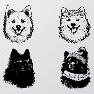 Japanese Spitz SVG Bundle: Dog Silhouette Clipart (PNG, Vector) - Etsy