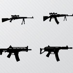 Gun Svg Bundle, Rifle, Pistol Vector Art (SVG, PNG) - Etsy