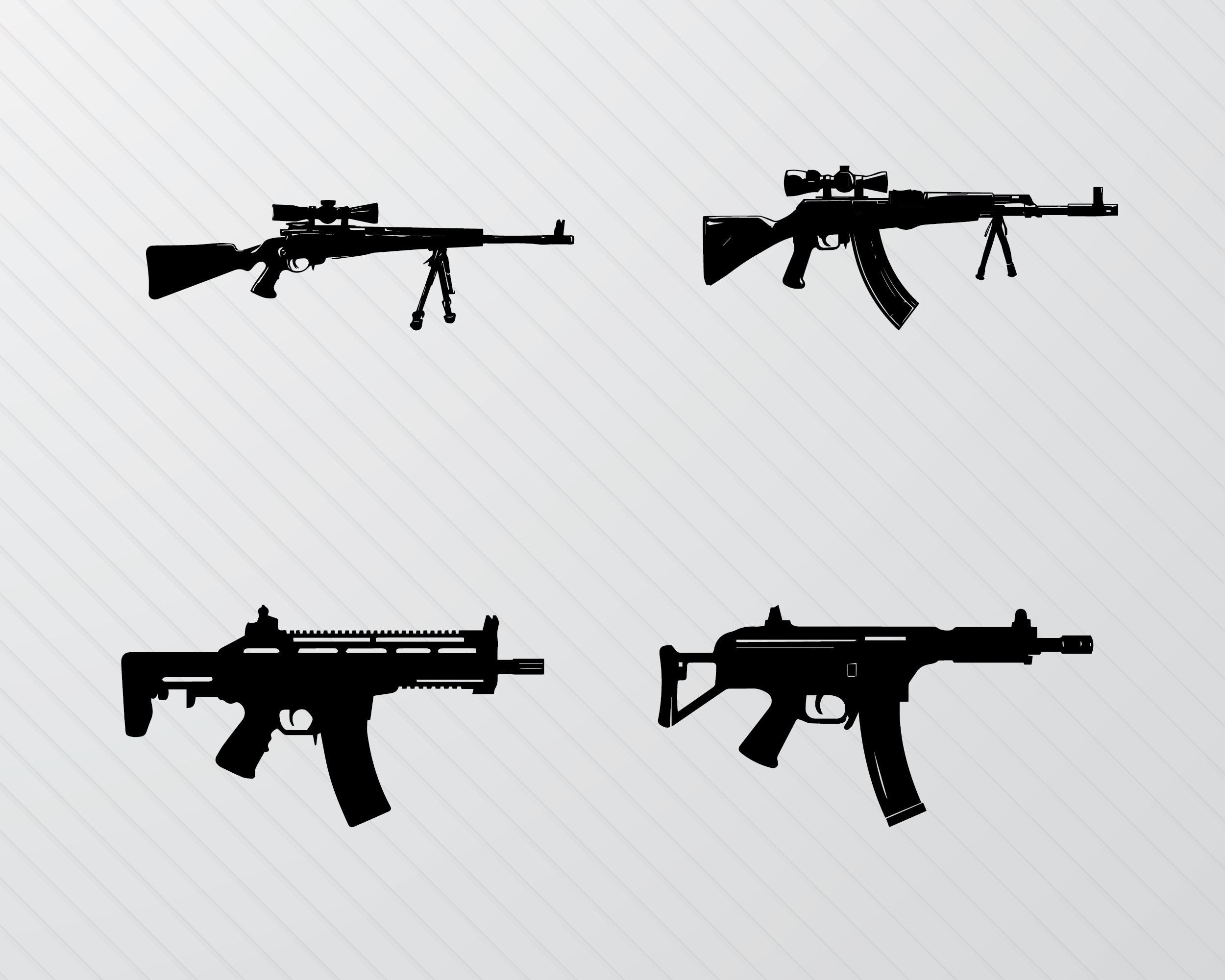 Gun Svg Bundle, Rifle, Pistol Vector Art (SVG, PNG) - Etsy