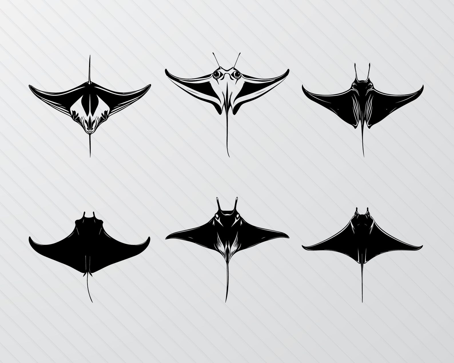 Manta Ray SVG Bundle: Silhouette Vector Png, Cricut Decal Cut File - Etsy