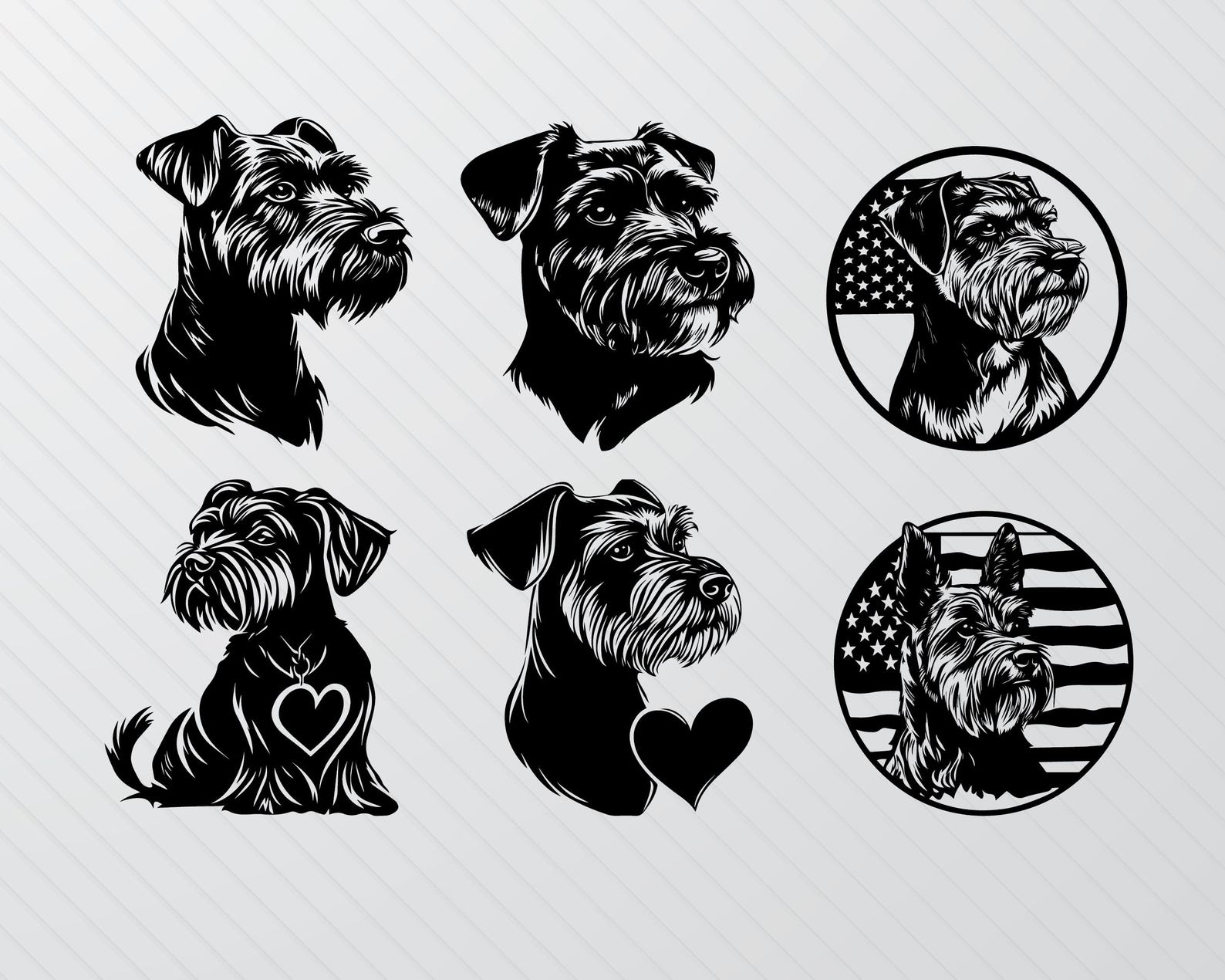 Schnauzer Dog Silhouette Svg, Schnauzer Dogs Svg Bundle Cut Files ...